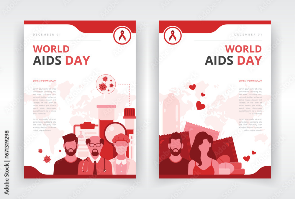 World AIDS day poster, flyer, report or infographic templates for ...