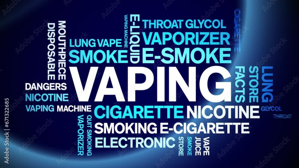 Vaping animated tag word cloud;text design animation kinetic typography ...