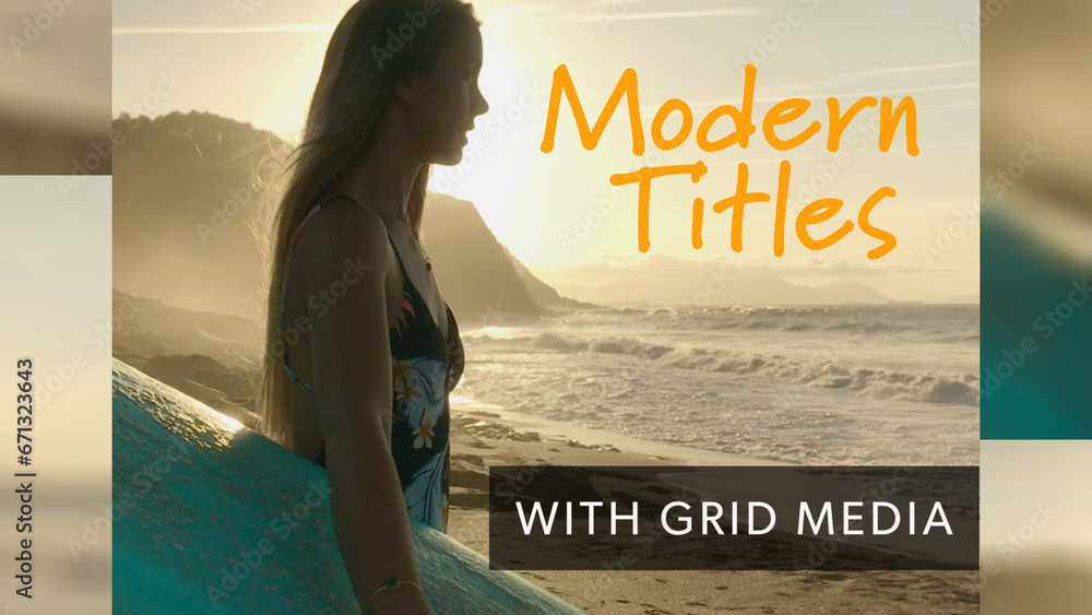 Repeating Revolving Media Grid With Titles Stock Template | Adobe Stock