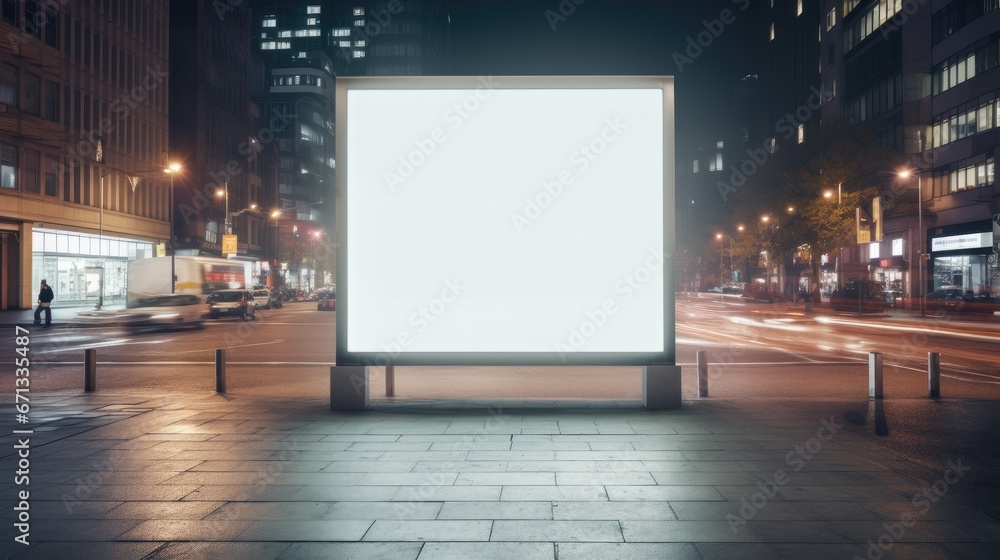 Billboard mockup outdoors, Outdoor advertising poster on the street for ...