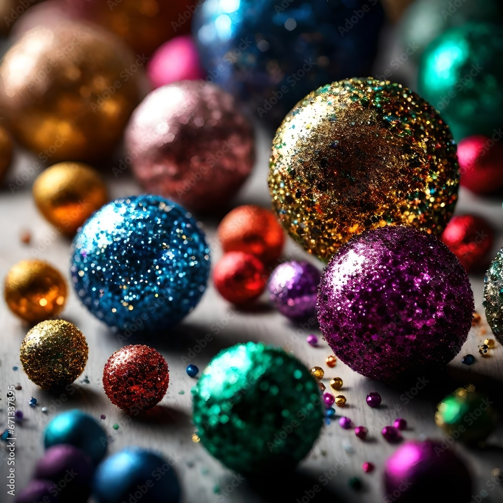 small tiny multi color shinning balls in the table small balls abstract ...
