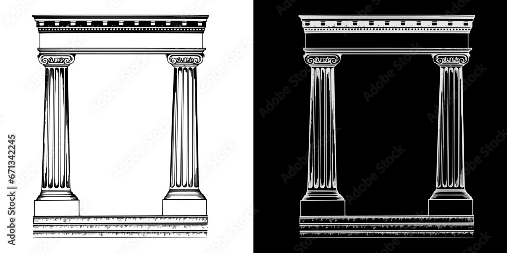 column isolated on black idea collection for business company. simple ...