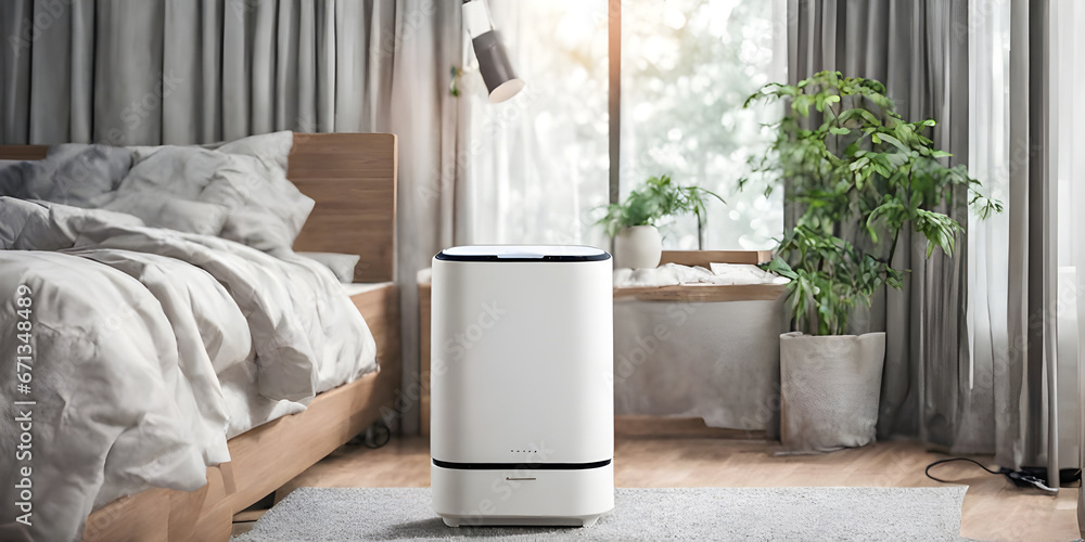 Air purifier in living room for filter and cleaning removing dust PM2.5 ...