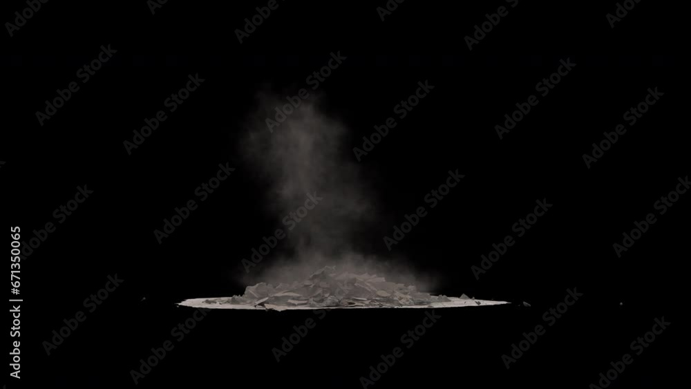 Meteors Explosion on Ground of fire and smoke (3D) Animation of a ...