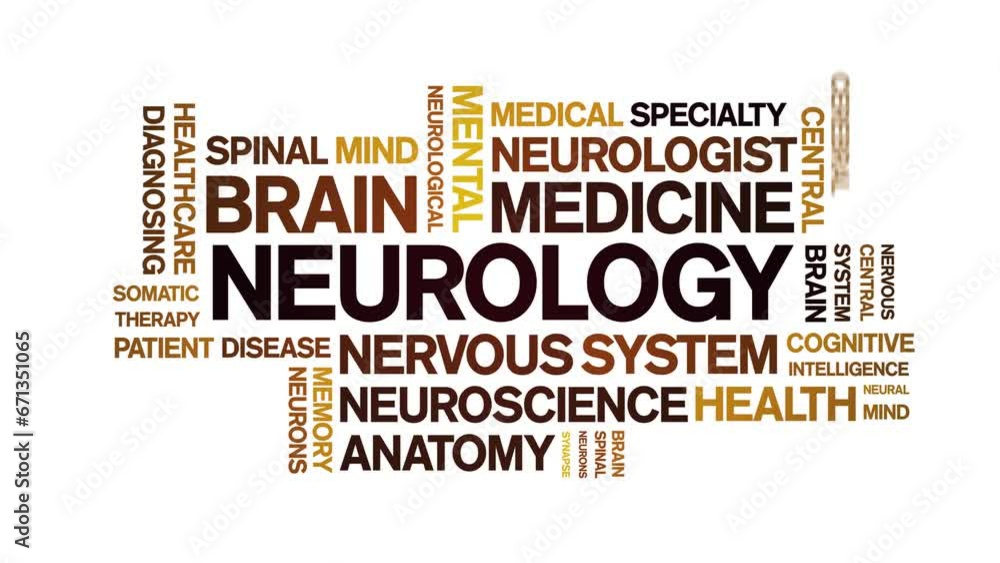 Neurology animated tag word cloud;text design animation kinetic ...