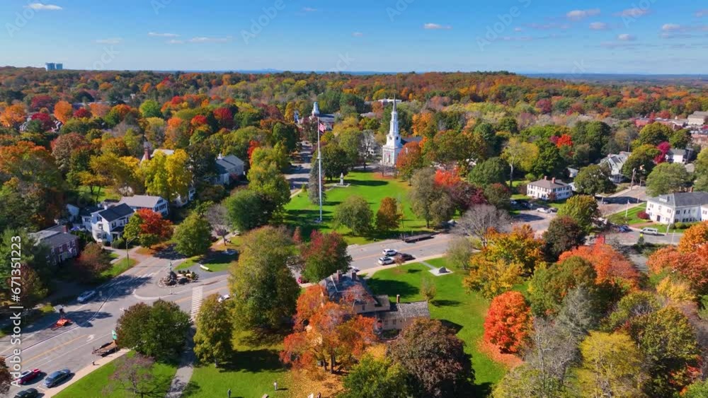 Video „Lexington town center aerial view in fall including Visitor ...