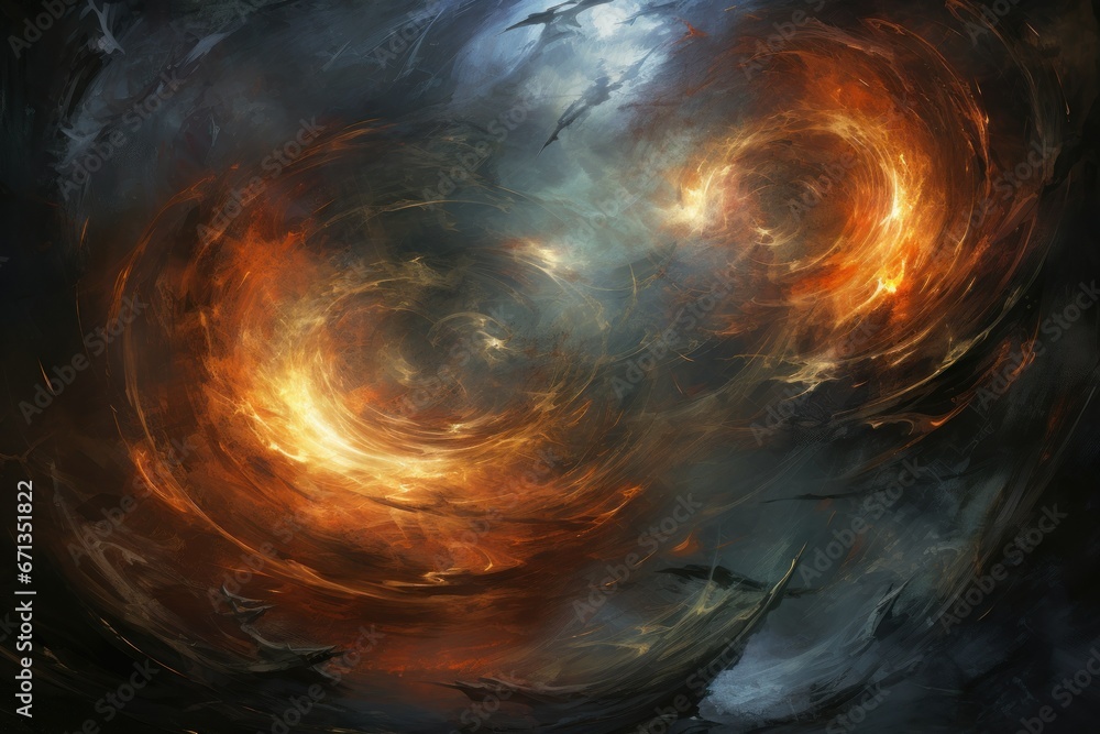Whirling vortex elementals, conjuring powerful storms with their ...