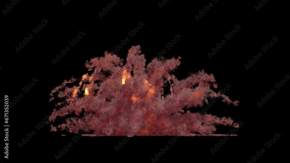 Meteor Explosion Impact of fire and smoke (3D) Animation of a meteor ...