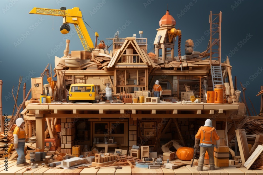 Hello, Under Construction banner with a friendly construction worker ...