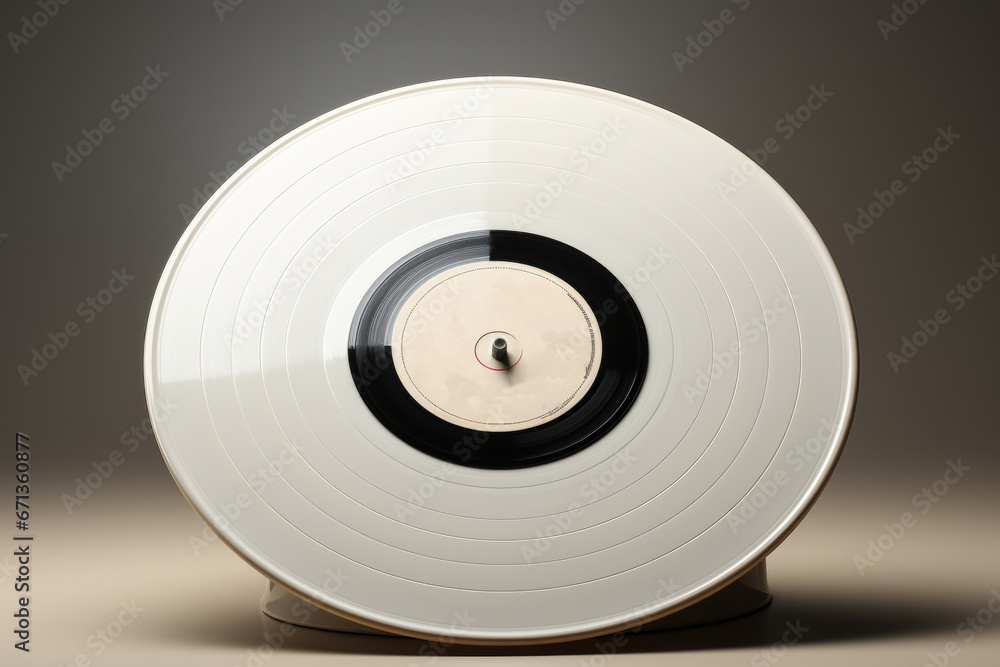 Vintage-style white vinyl record with space for your classic rock album ...