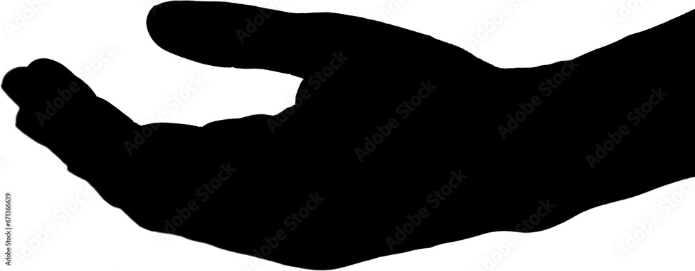 Digital png silhouette image of open hand on transparent background ...