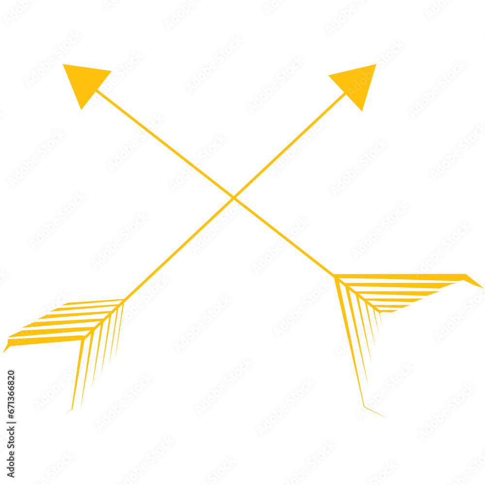 Digital png illustration of two yellow crossed arrows on transparent ...