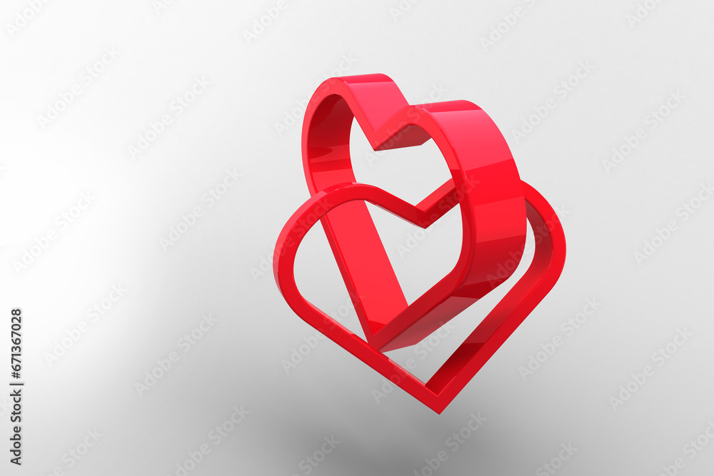 Digital png illustration of two hearts linked together on transparent ...