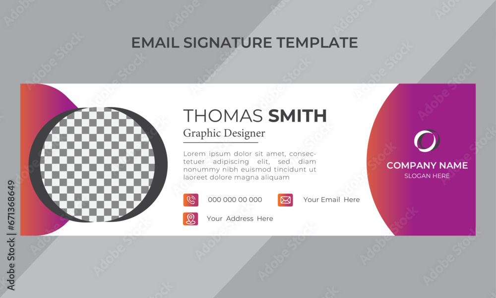 modern Personal email signature and email footer template layout. Clean ...