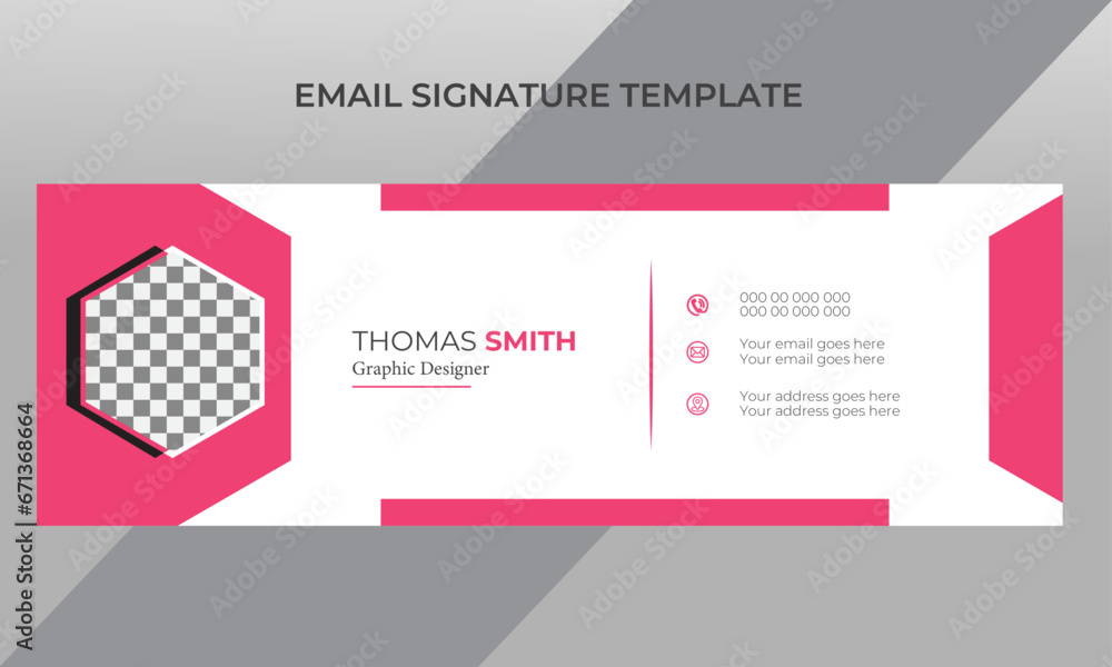 Personal email signature and email footer template layout. Clean and ...
