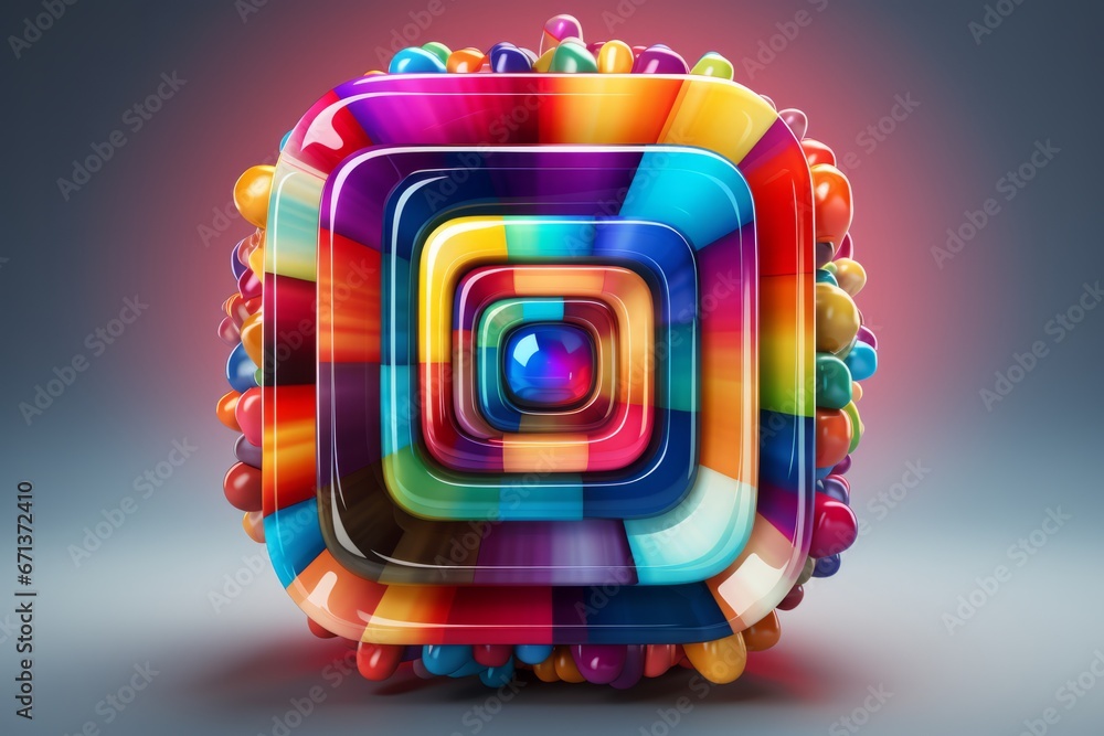 Instagram logo social media icon vibrant gradient Stock Illustration ...