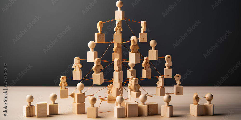 Leadership Formation: Wooden Cubes Arranged with Figures, Team Building ...
