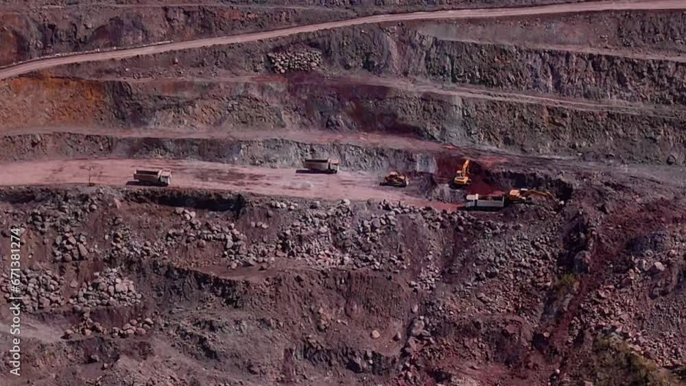 Open pit mining operations digging for gold and silver, a common site ...