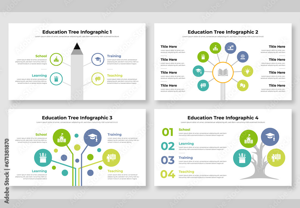 Education Tree Infographic Template layout Stock Template | Adobe Stock