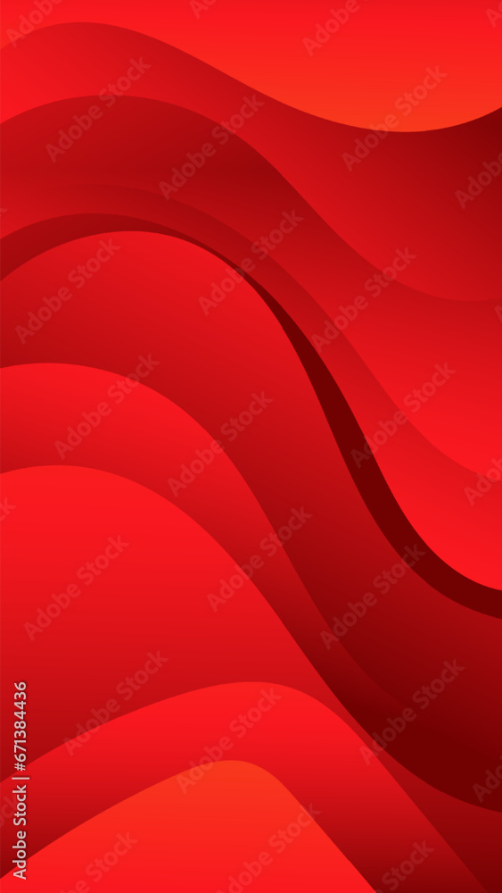 Abstract background red color with wavy lines and gradients is a ...