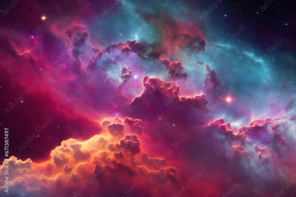 vibrant and colorful nebulae and galactic clouds, which can serve as ...