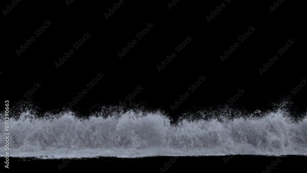 Powerful tsunami wave. Slow motion of a big sea or ocean surf wave ...