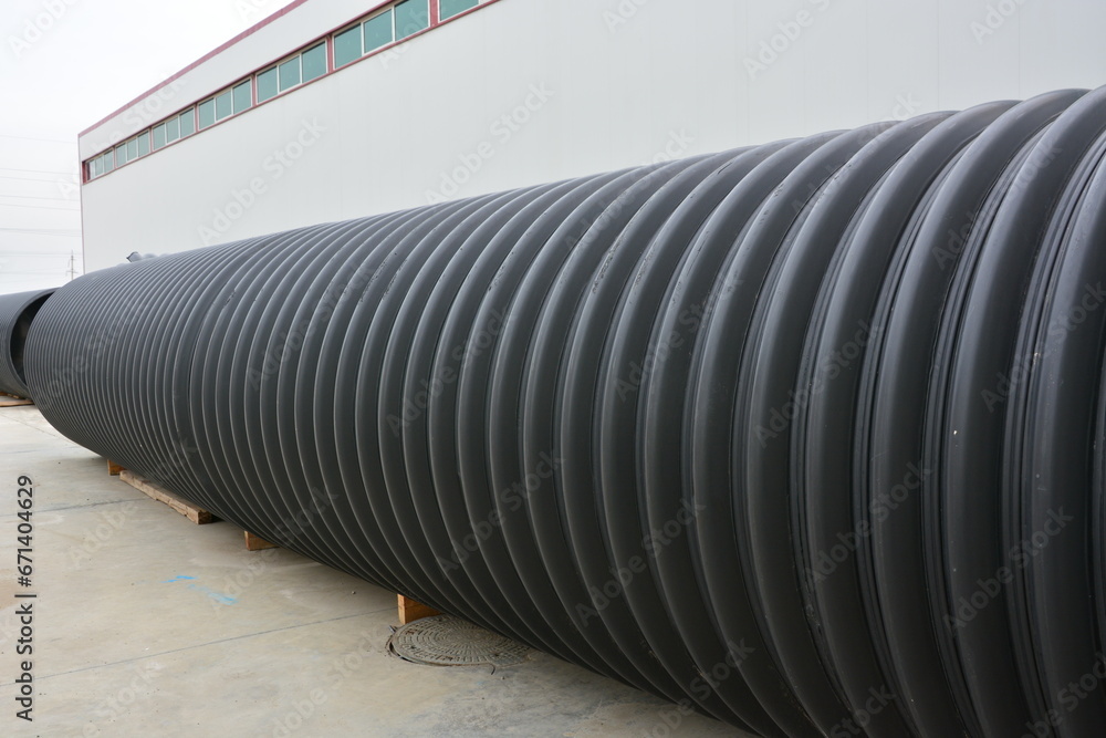 Metal Reinforced PE Spiral Corrugated Pipe, HDPE Corrugated Drain Pipe ...