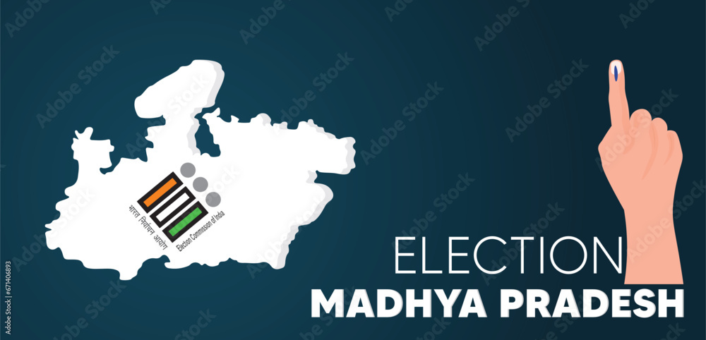 Madhya Pradesh Legislative election Indian state with geographical map ...