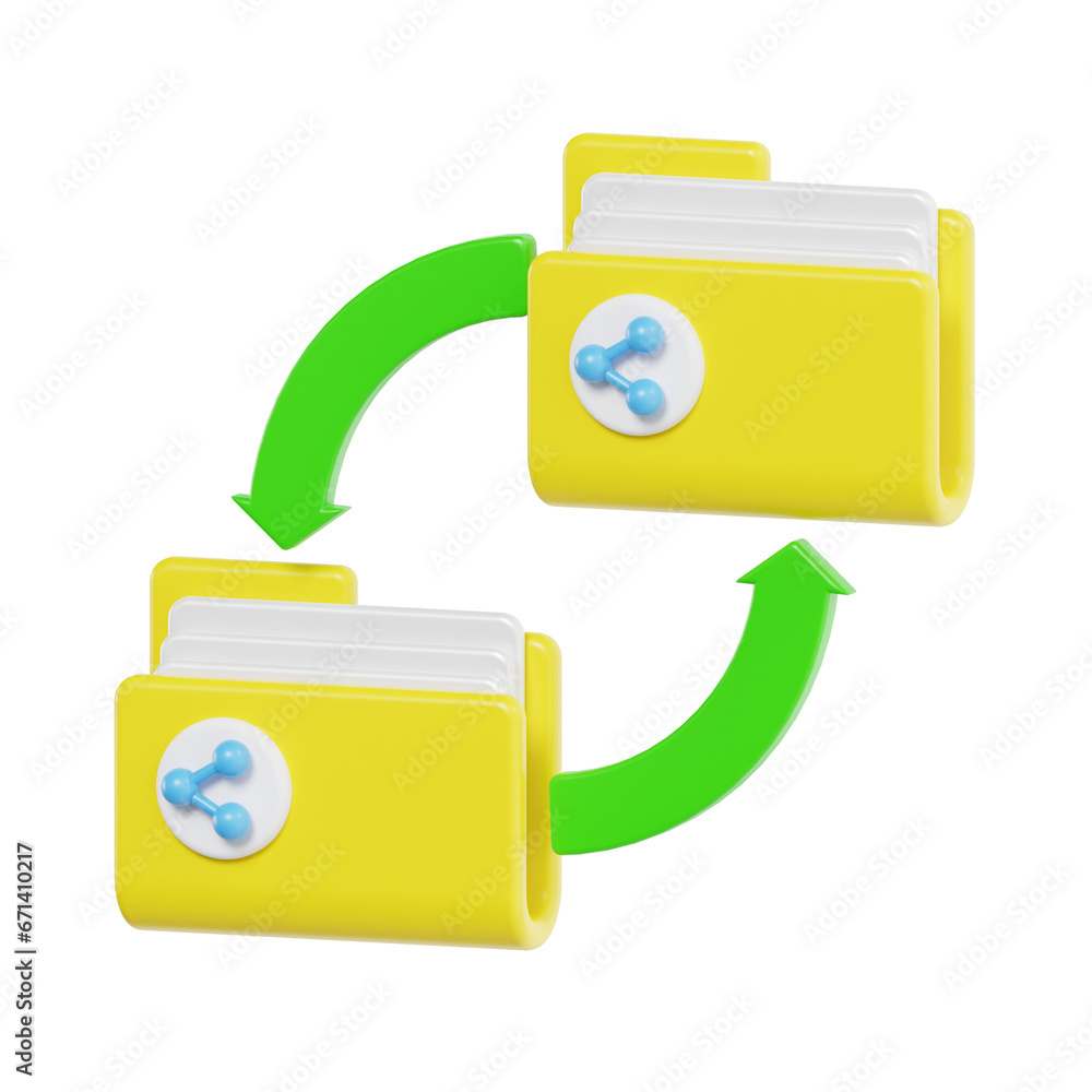 3d sharing file, cloud networking 3d icon set, high quality render ...