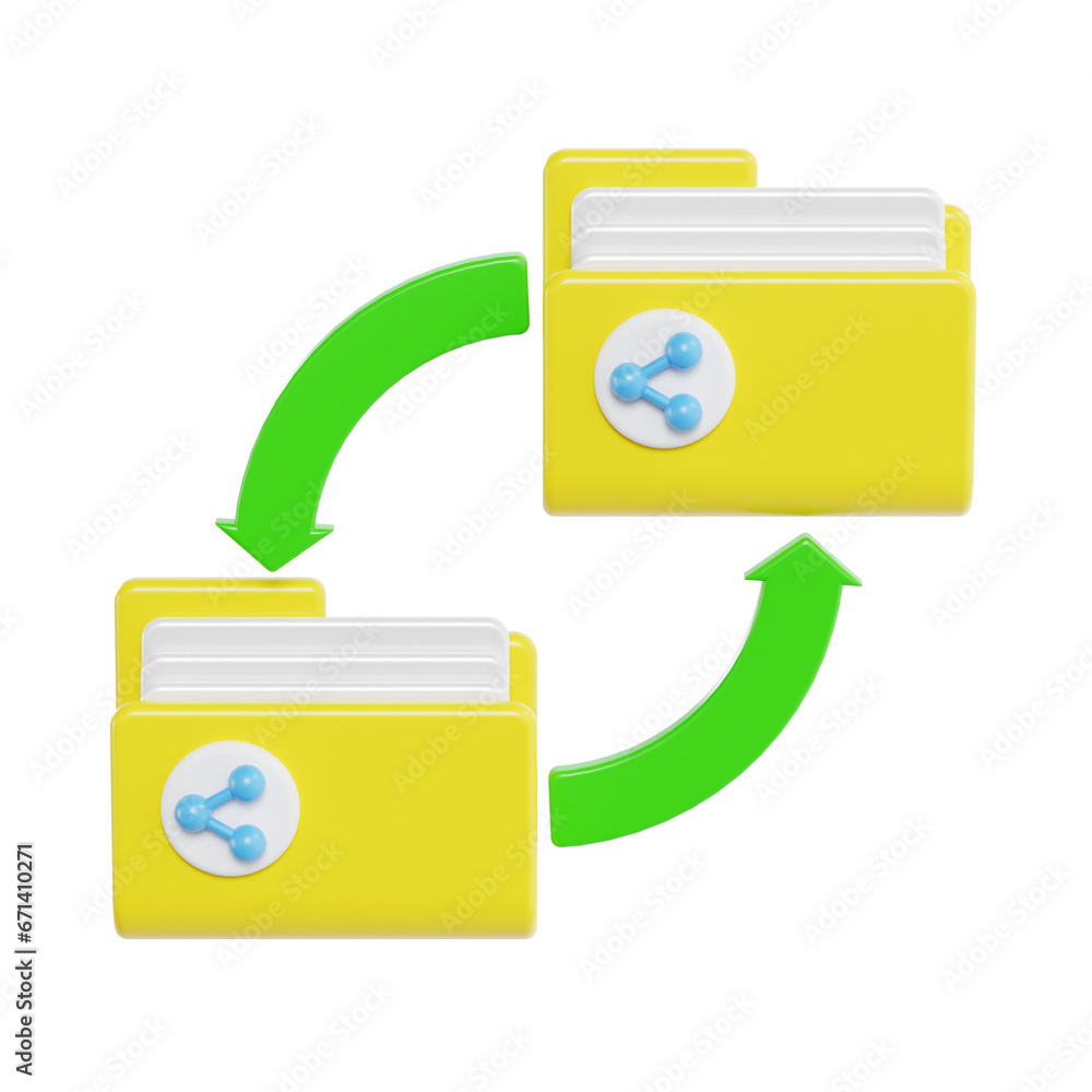 3d sharing file, cloud networking 3d icon set, high quality render ...