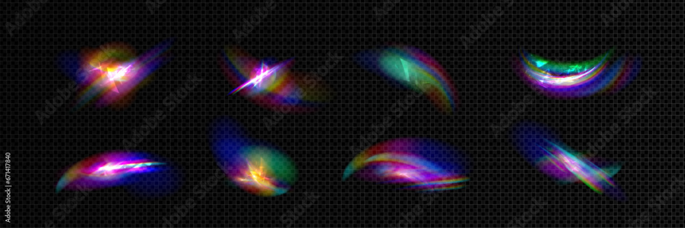 Light flare with Iridescent shining overlay effect. Realistic vector of ...