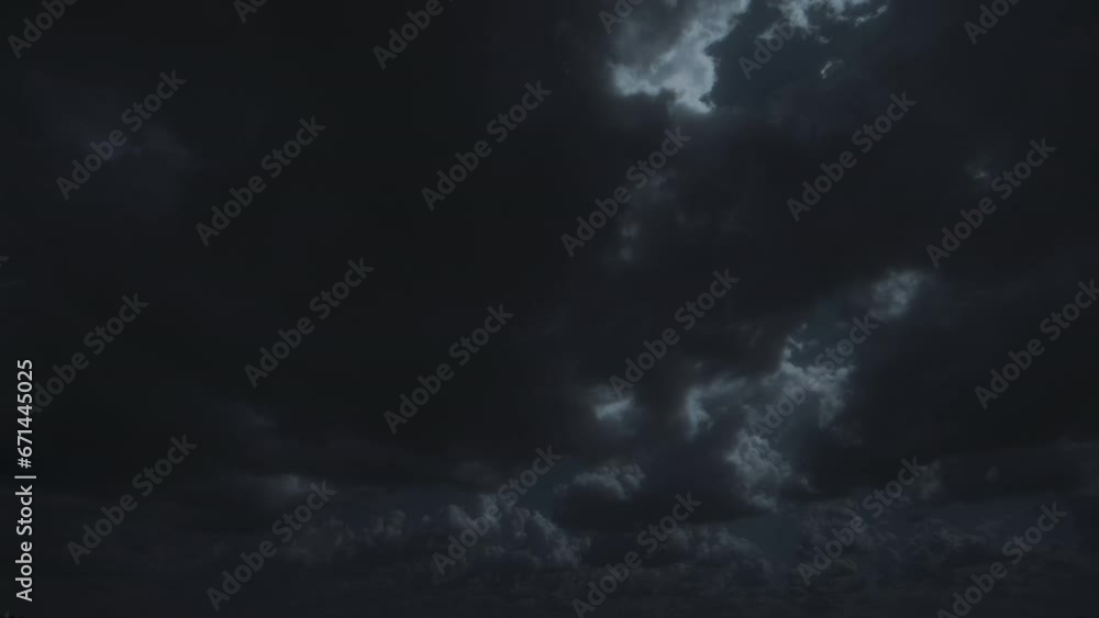 Storm Clouds:Dark clouds and lightning Realistic animation effects, background footage, motion ...