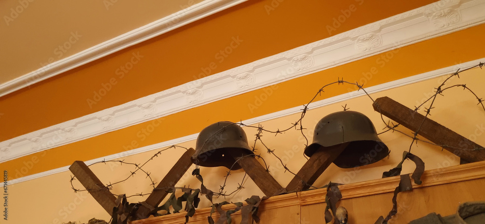 Close upshot of the weaponry of nazi solders from second world war time ...