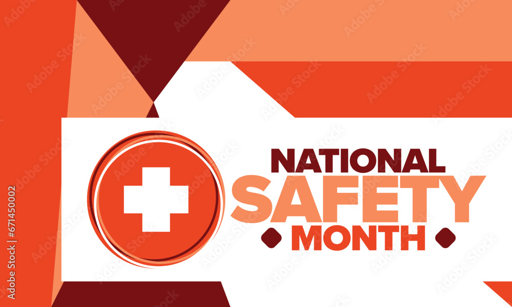 Vektorová grafika „National Safety Month in June. Annual month-long ...