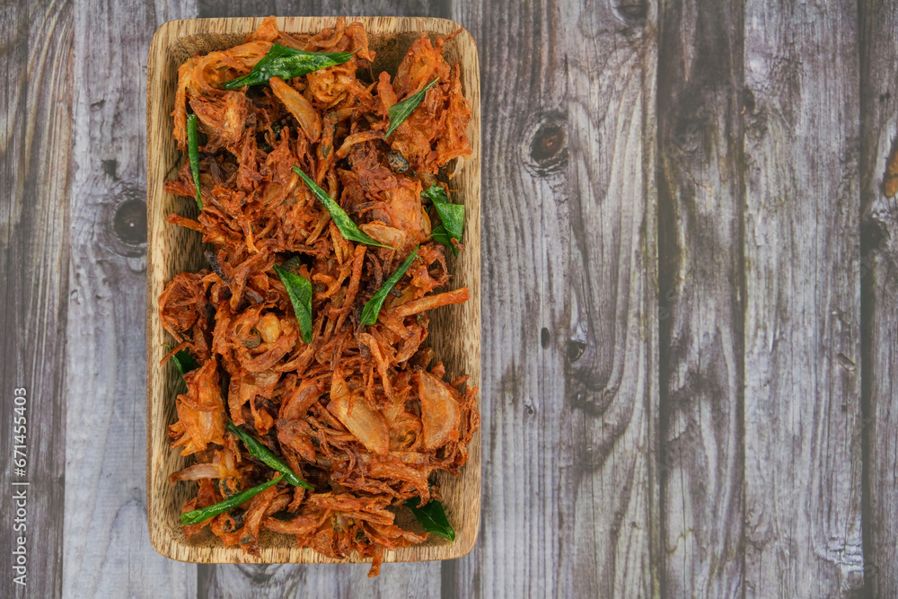 Delicious Onion Pakoda Snack with isolated background. Selective ...