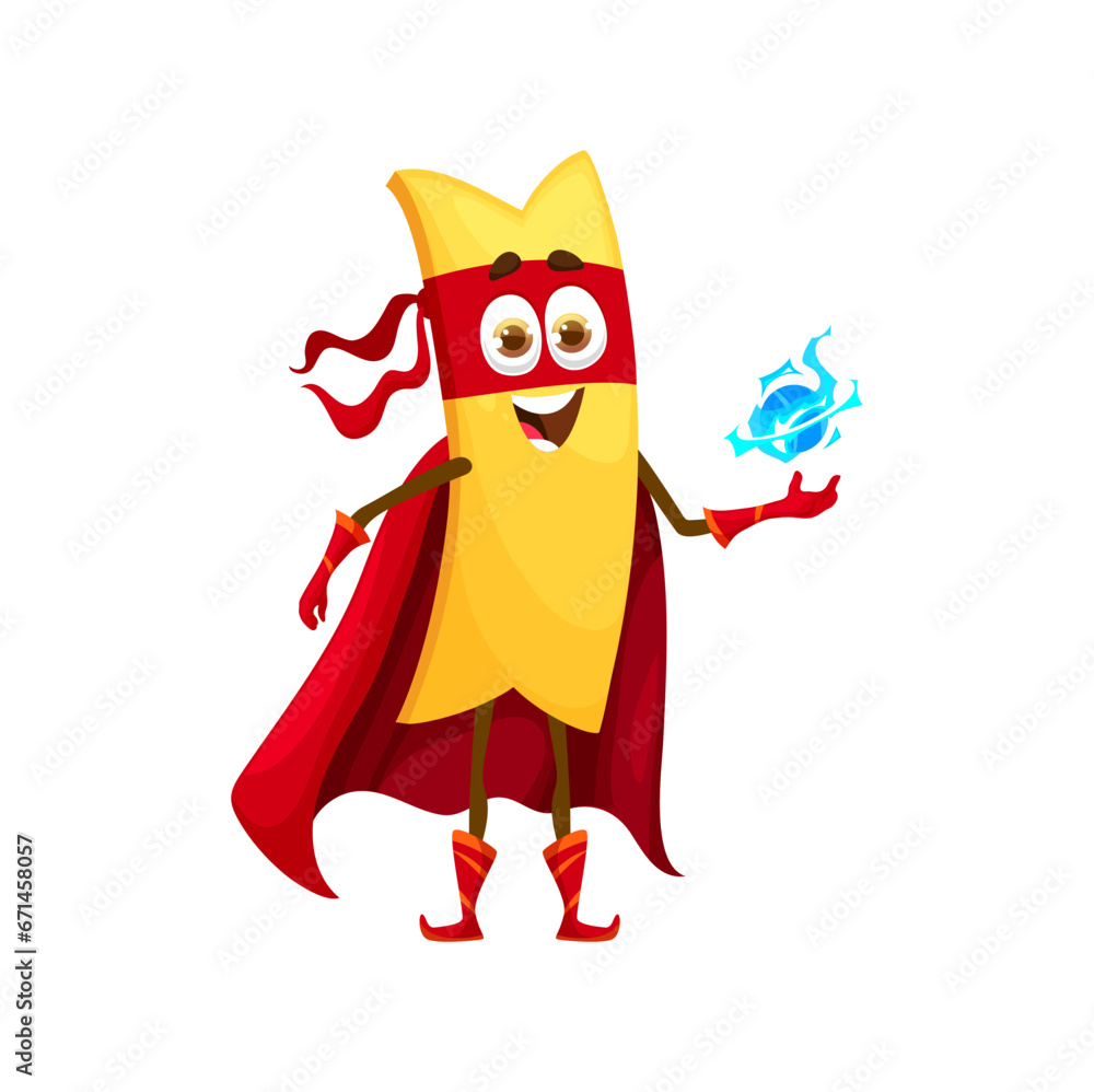 Cartoon lasagna pasta superhero character. Isolated vector defender ...