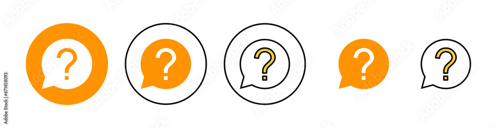 Question icon set for web and mobile app. question mark sign and symbol ...