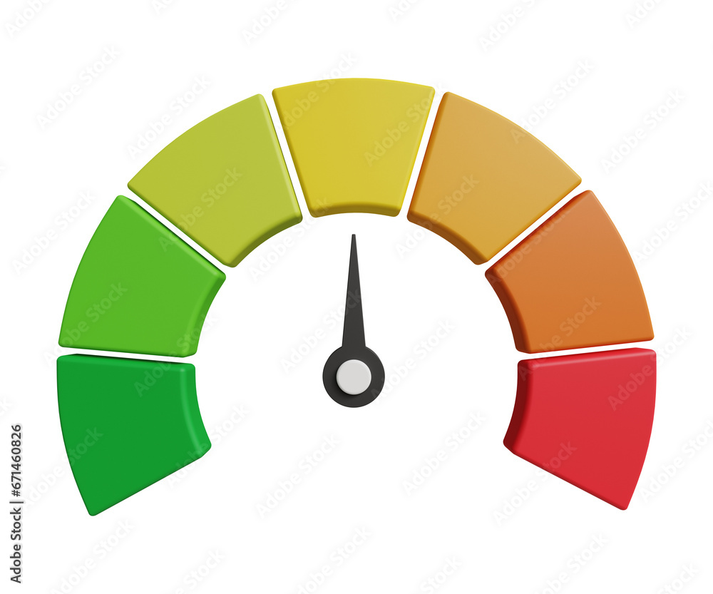 3D speedometer icon. Gauge meter, tachometer, performance level, Speed ...