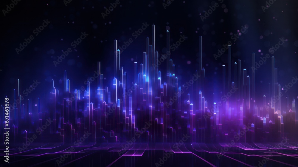 data visualization hi-tech futuristic infographic illustration in neon ...
