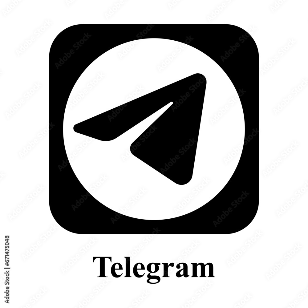 Collection of different telegram icons. Social media logo. Line art and ...