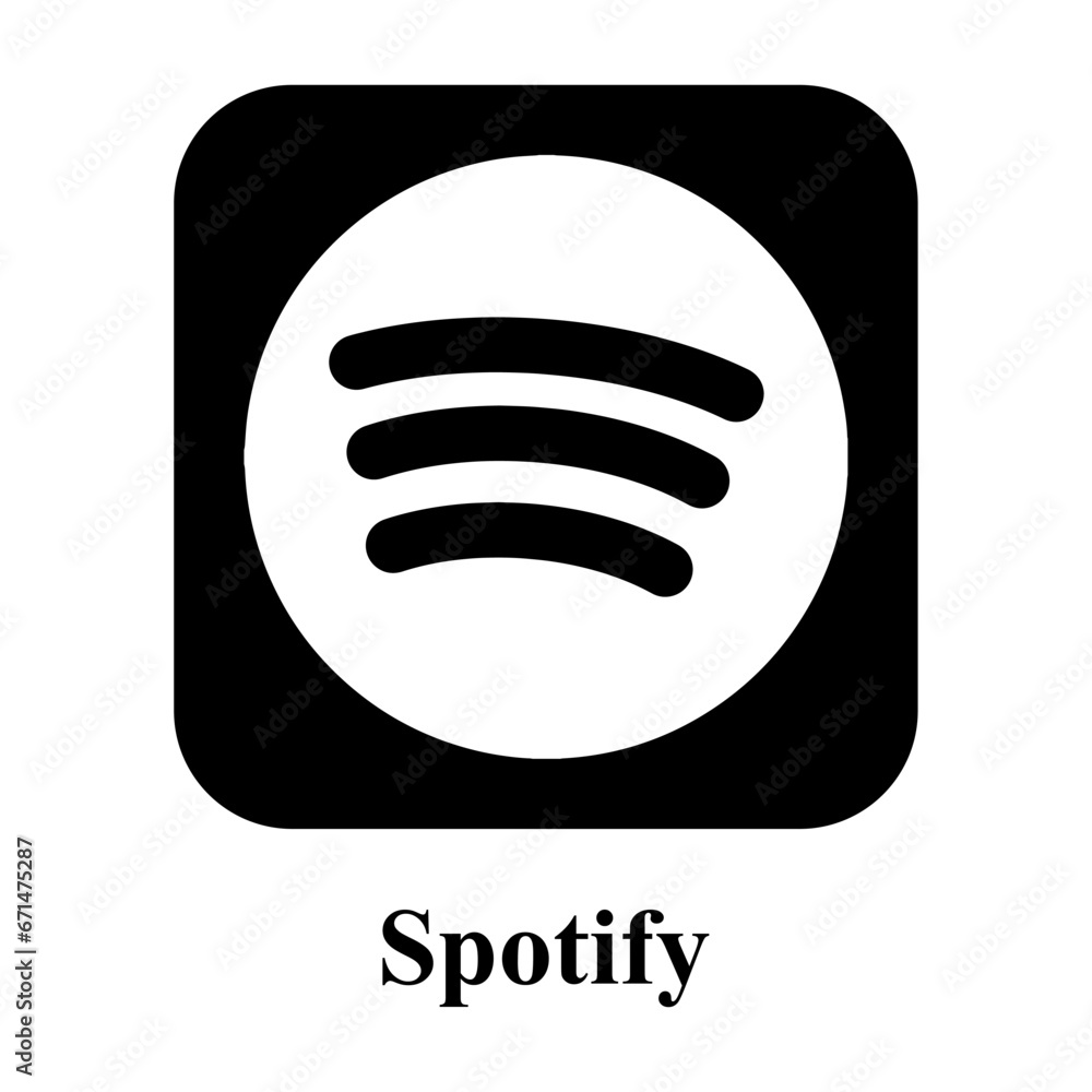Vecteur Stock Collection of different Spotify icons. Social media logo ...