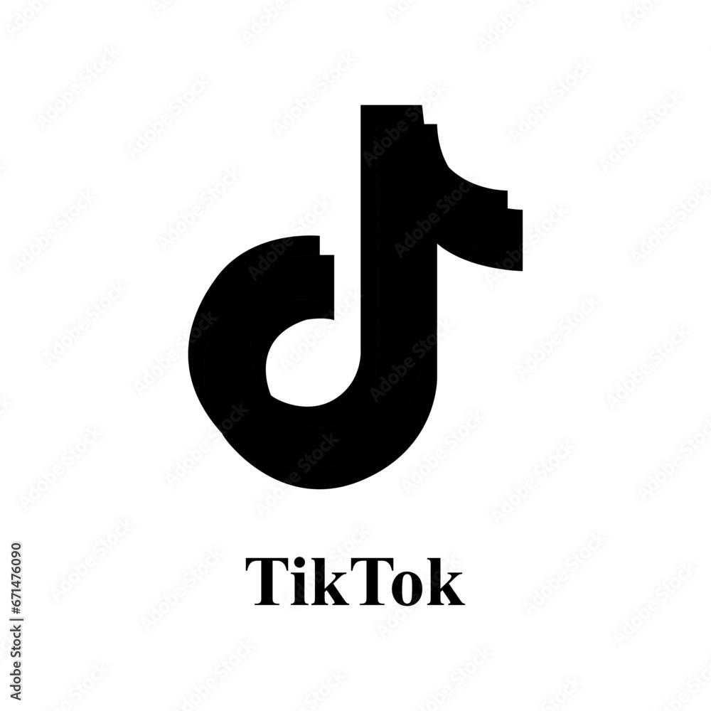 Collection of different Tik Tok icons. Social media logo. Line art and ...