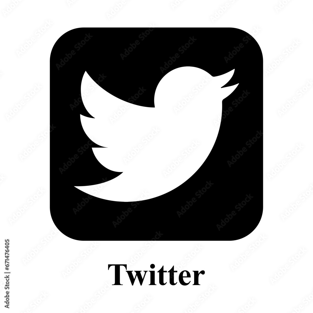Collection of different Twitter icons. Social media logo. Line art and ...