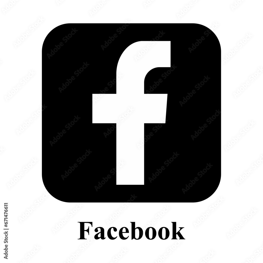 Collection of different Facebook icons. Social media logo. Line art and ...