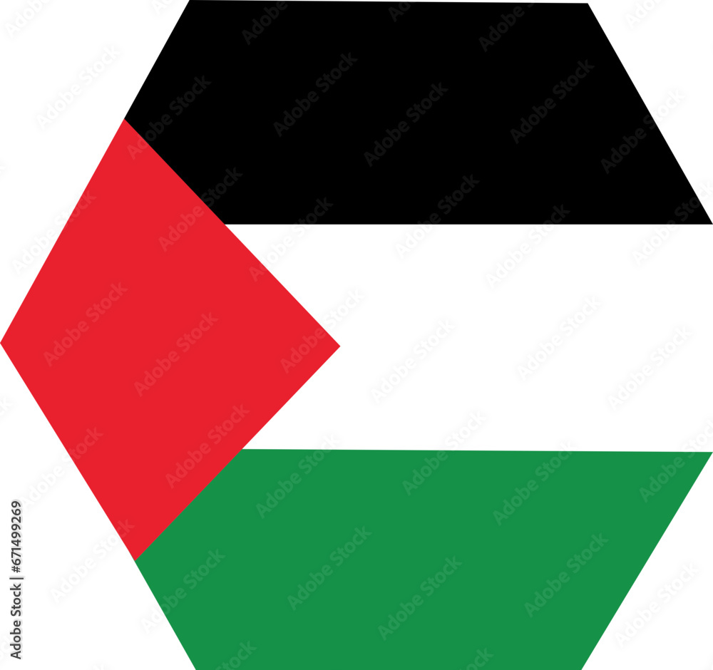 Palestine flag colors flat icon, vector sign, waving flag of Palestine ...