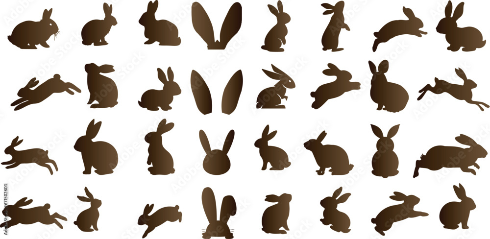 Rabbit silhouettes vector illustration, perfect for Easter, spring ...