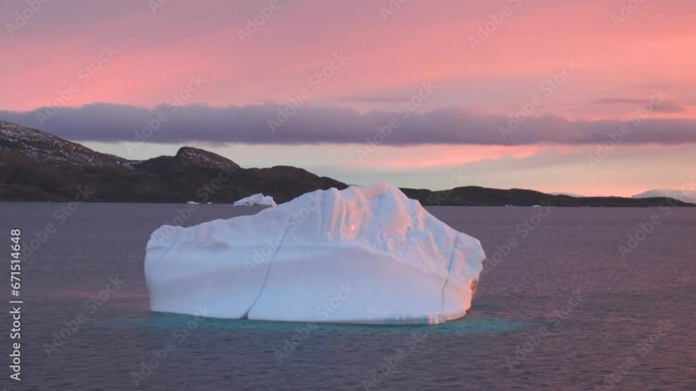 Arctic landscape. Icebergs and global warming. Arctic glacier. Polar ...