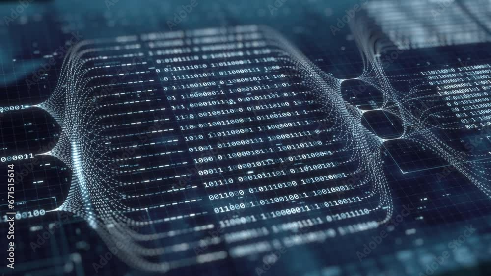 Big data technology and data science abstract background. Data scientist querying. Analysing and ...