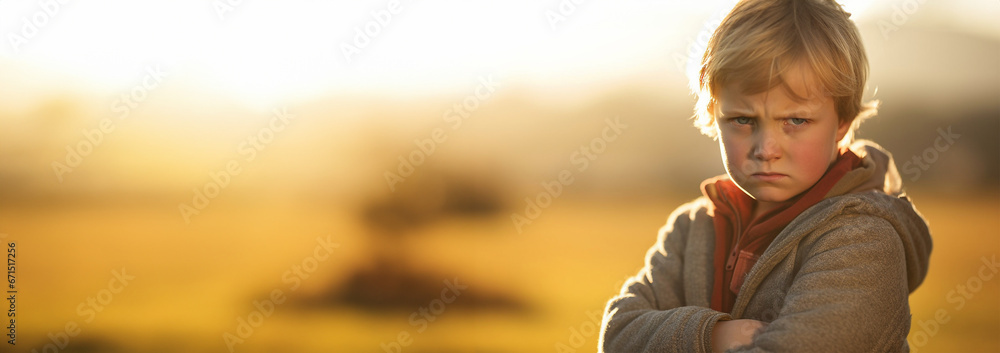 Cute angry child. Attention deficit hyperactivity disorder (ADHD ...