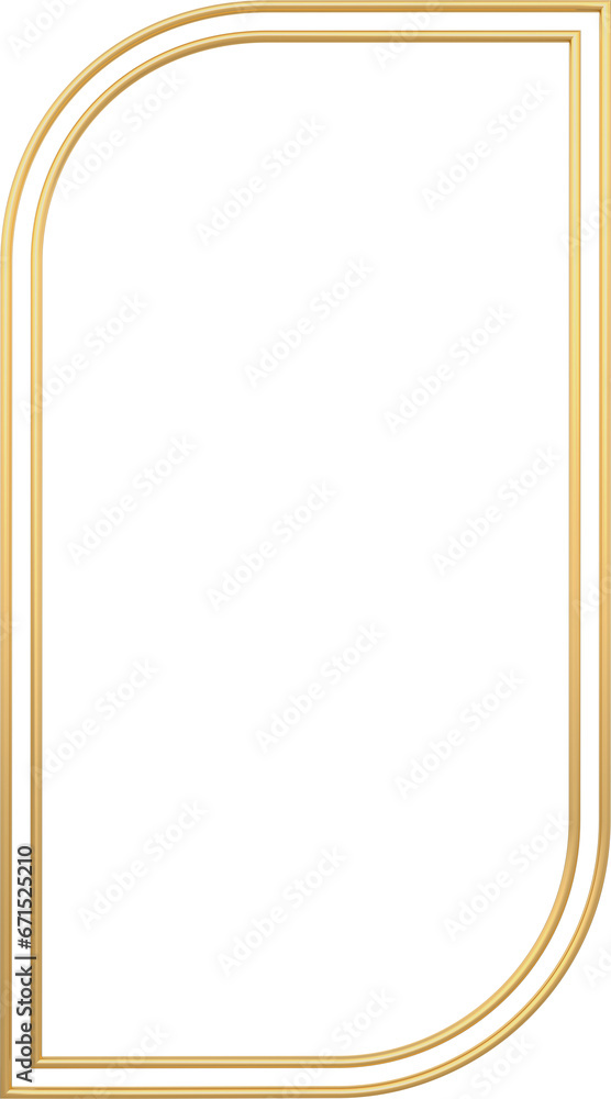 3D Golden Frame Border Double Semi Circle Stock Illustration | Adobe Stock